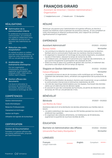 CV Assistant de Direction : Exemples Réussis et Conseils