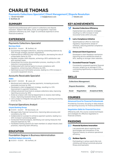 Accounts Receivable CV Examples & Guide for 2026