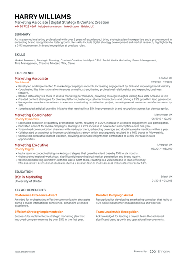 Creative Marketing CV Examples & Guide for 2026