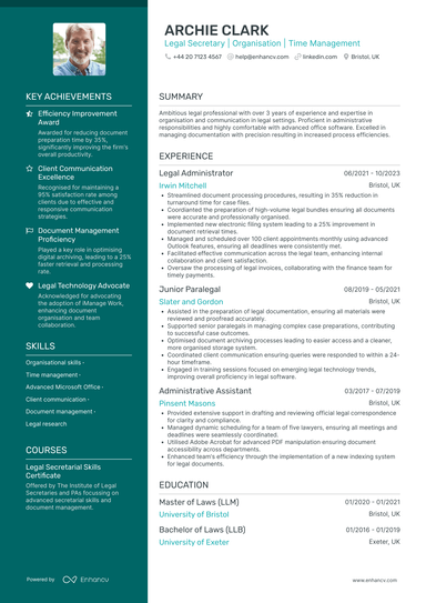 Legal Secretary CV Examples & Guide for 2026