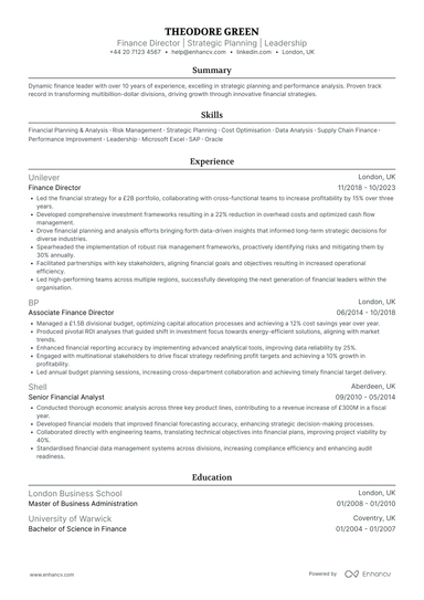 Finance CV Examples & Guide for 2026