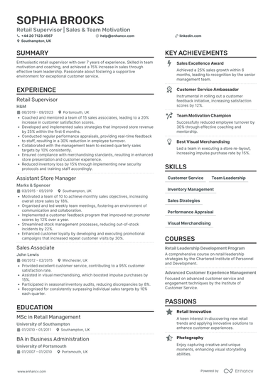 Supervisor CV Examples & Guide for 2026