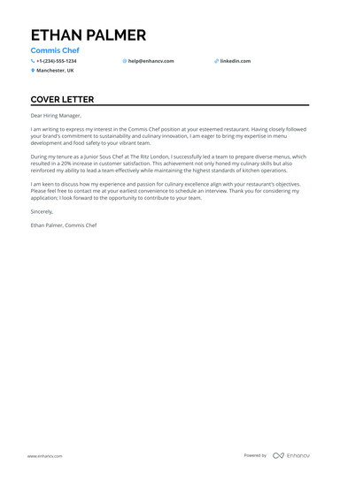 Cook Cover Letter Examples & Guide for 2026
