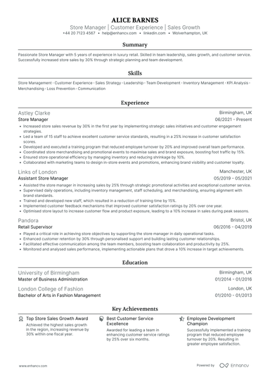 Luxury Retail CV Examples & Guide for 2026