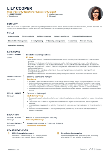 Cyber Security CV Examples & Guide for 2026