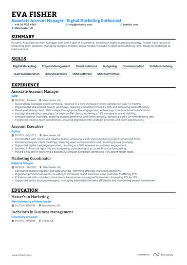 Digital Marketing Manager CV Examples & Guide for 2026