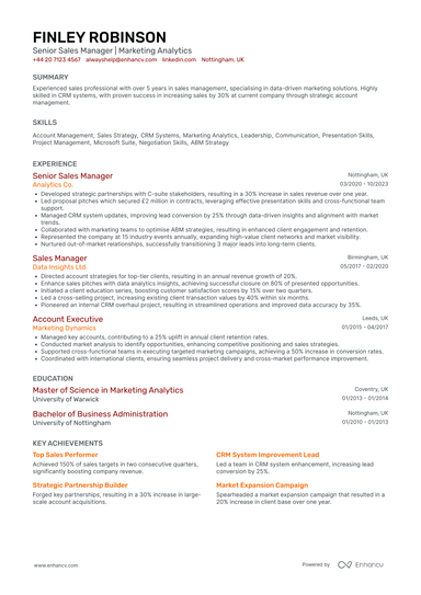 Sales Manager CV Examples & Guide for 2026
