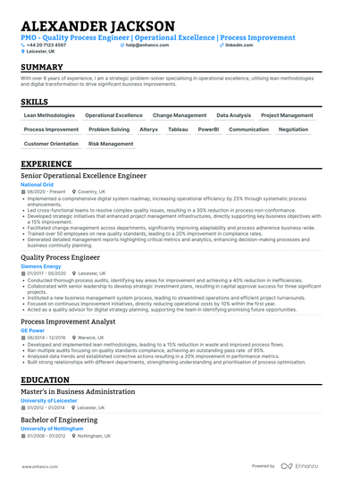 Process Engineer CV Examples & Guide for 2026