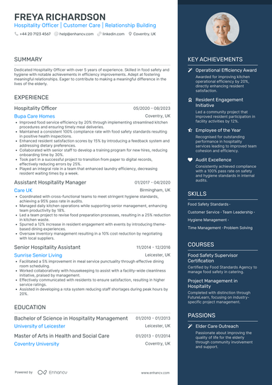 Hospitality CV Examples & Guide for 2026