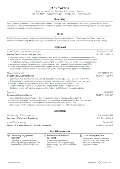 Support Worker CV Examples & Guide for 2026