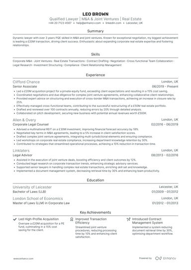 Lawyer CV Examples & Guide for 2026