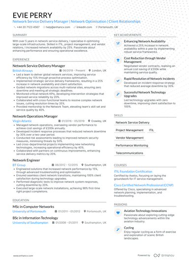 Service Delivery Manager CV Examples & Guide for 2026