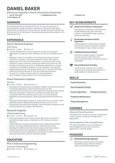 Electrical Engineering CV Examples & Guide for 2026