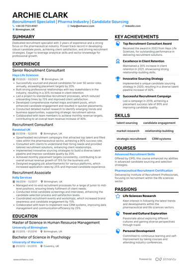Recruitment Consultant CV Examples & Guide for 2026