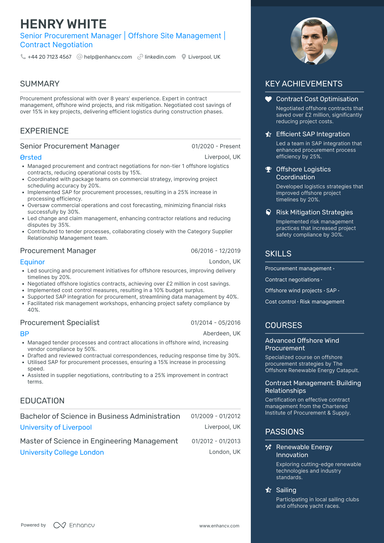 Procurement Manager CV Examples & Guide for 2026