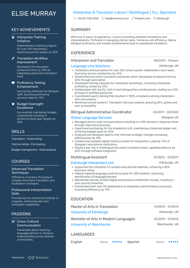 Translator CV Examples & Guide for 2026