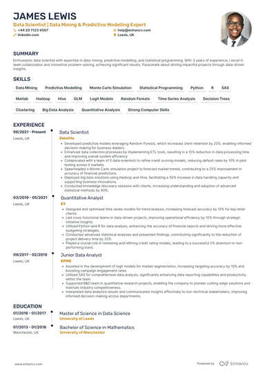Data Scientist CV Examples & Guide for 2026