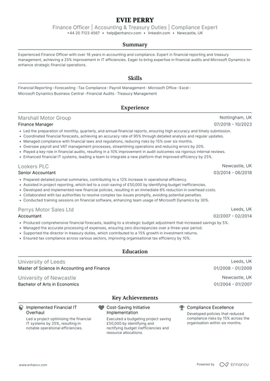 Finance Officer CV Examples & Guide for 2026