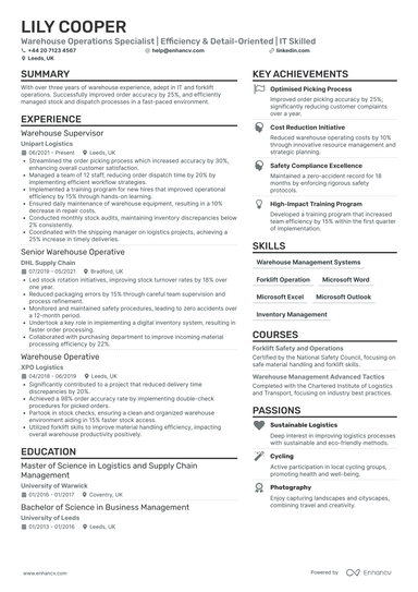 Warehouse CV Examples & Guide for 2026