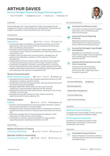 Finance Manager CV Examples & Guide for 2026