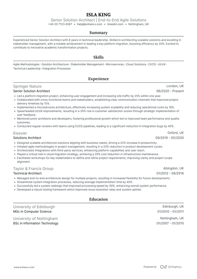 Solutions Architect CV Examples & Guide for 2026