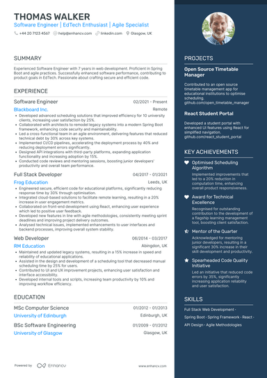 Web Developer CV Examples & Guide for 2026