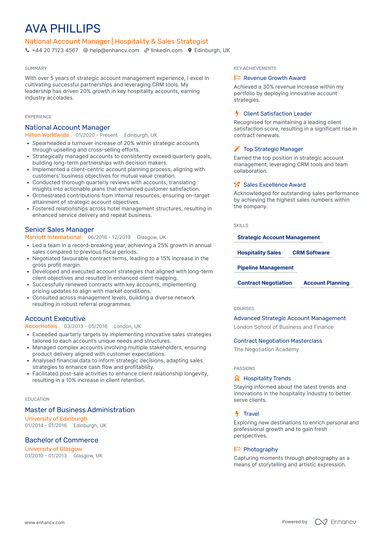 Key Account Manager CV Examples & Guide for 2026