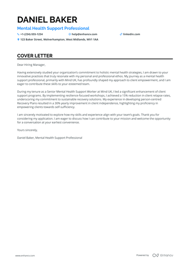 Support Worker Cover Letter Examples & Guide for 2025