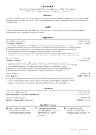 Construction Worker CV Examples & Guide for 2026