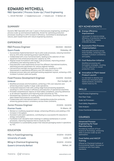 Process Engineer CV Examples & Guide for 2026