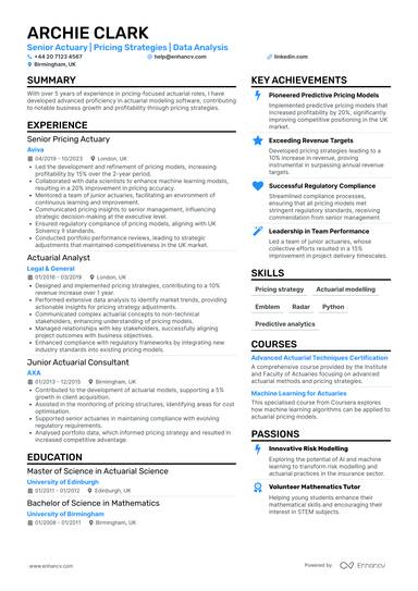 Actuary CV Examples & Guide for 2026