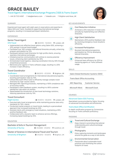 Travel Consultant CV Examples & Guide for 2026
