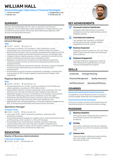 General Manager CV Examples & Guide for 2025