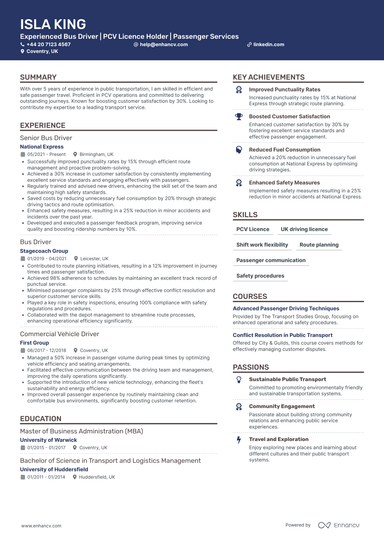 Bus Driver CV Examples & Guide for 2026
