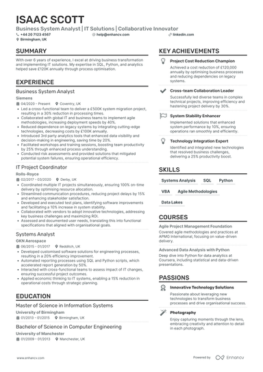 System Analyst CV Examples & Guide for 2026