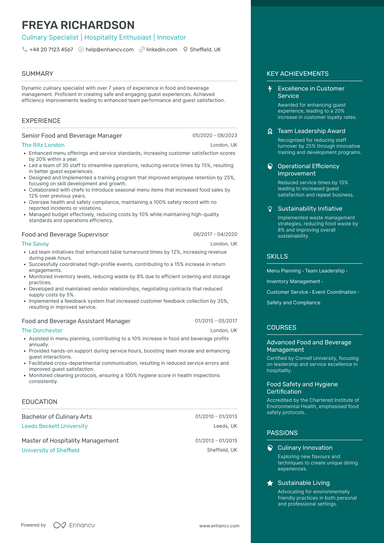 Waitress CV Examples & Guide for 2026