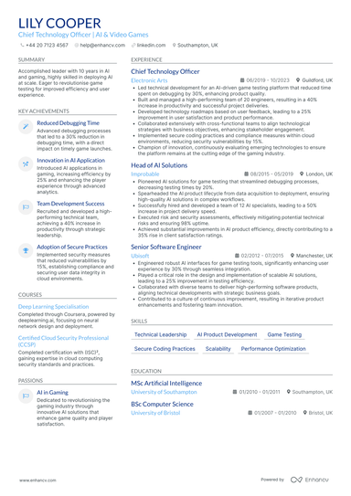 CTO CV Examples & Guide for 2026