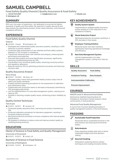 Chemist CV Examples & Guide for 2026