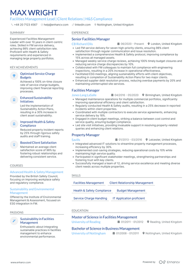 Facility Manager CV Examples & Guide for 2026