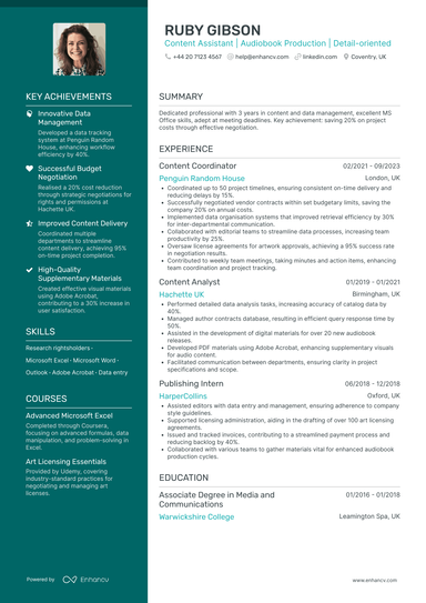 Content Manager CV Examples & Guide for 2026