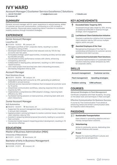 Account Manager CV Examples & Guide for 2026