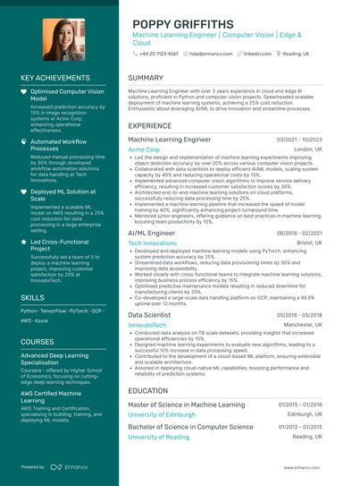 Machine Learning CV Examples & Guide for 2026