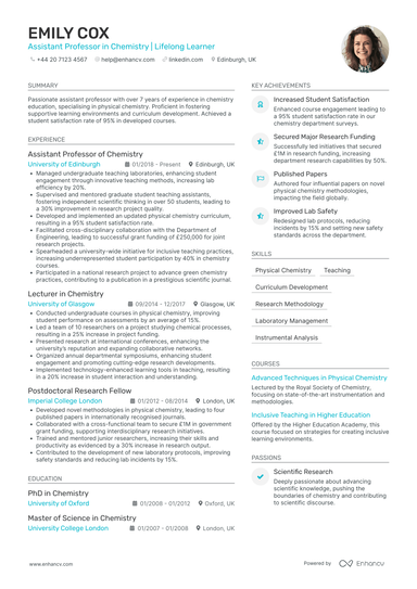 Chemist CV Examples & Guide for 2026