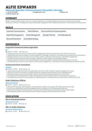 Public Relations CV Examples & Guide for 2026