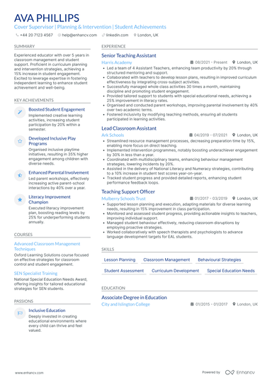 Teacher Assistant CV Examples & Guide for 2026