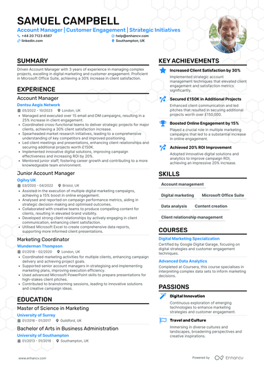 Account Manager CV Examples & Guide for 2026
