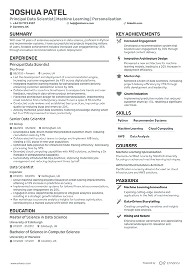 Machine Learning CV Examples & Guide for 2025