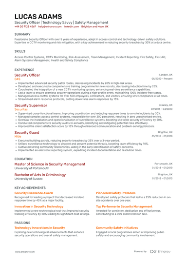 Security Officer CV Examples & Guide for 2026