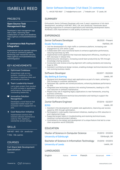 Senior Software Engineer CV Examples & Guide for 2026