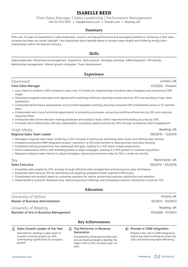 Sales Manager CV Examples & Guide for 2026